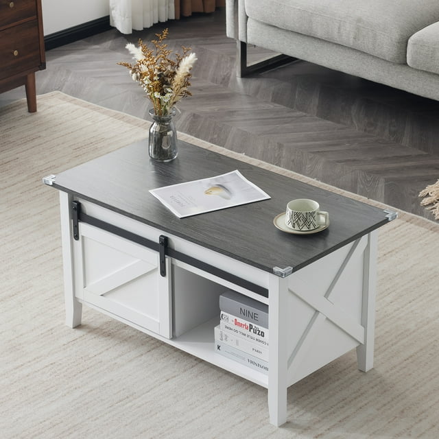 Ktaxon Farmhouse Coffee Table with Lift Top, 36" Antique Coffee Table ...