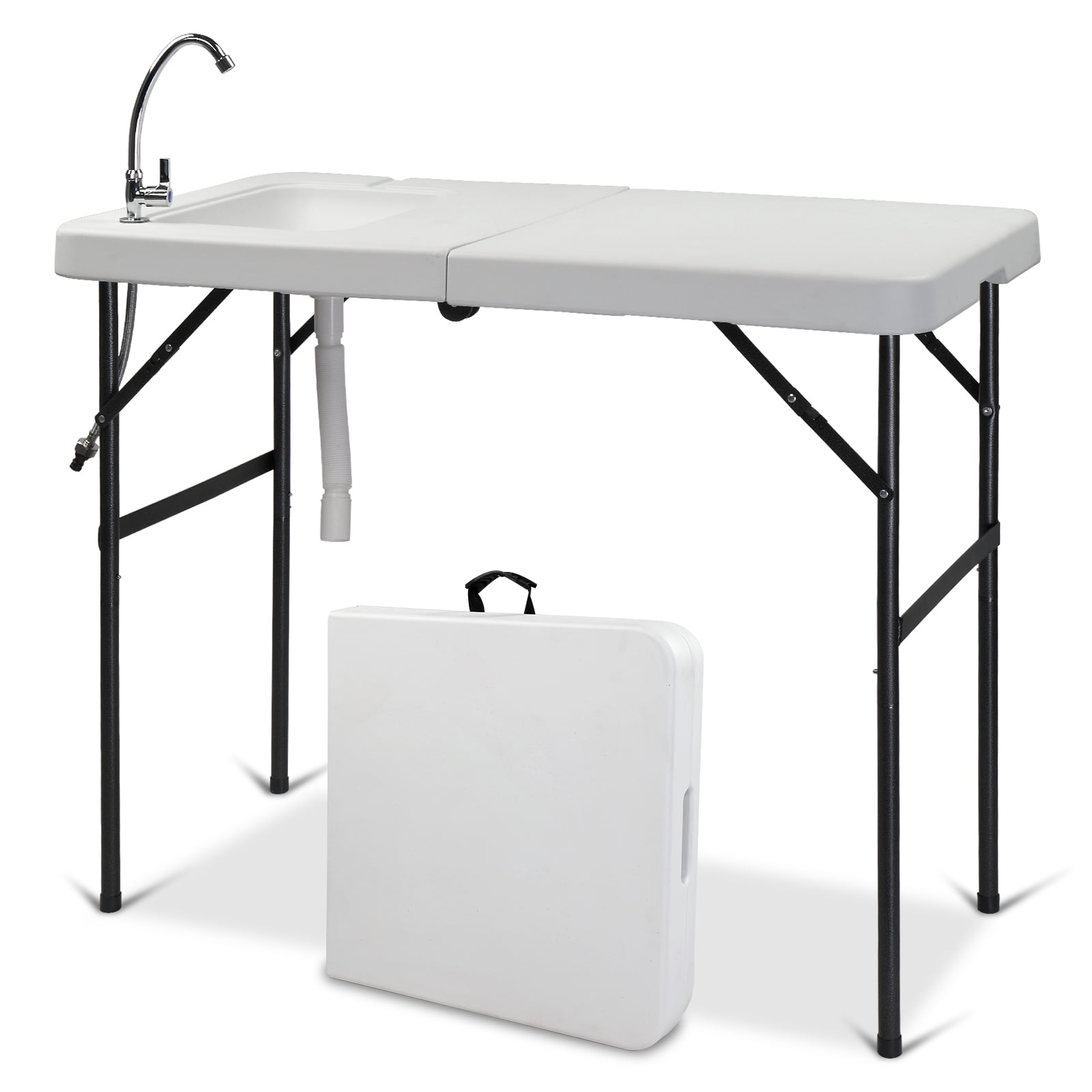 Ktaxon Folding Fish Cleaning Table, Fold in Half Portable Sink Table ...