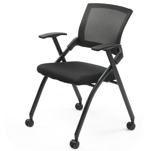 Ktaxon Foldable & Stackable Office Chair with Rolling Wheels ...