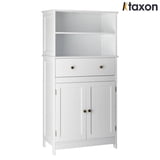 "Ktaxon Freestanding Bathroom Floor Cabinet, White, Adjustable Shelves ...