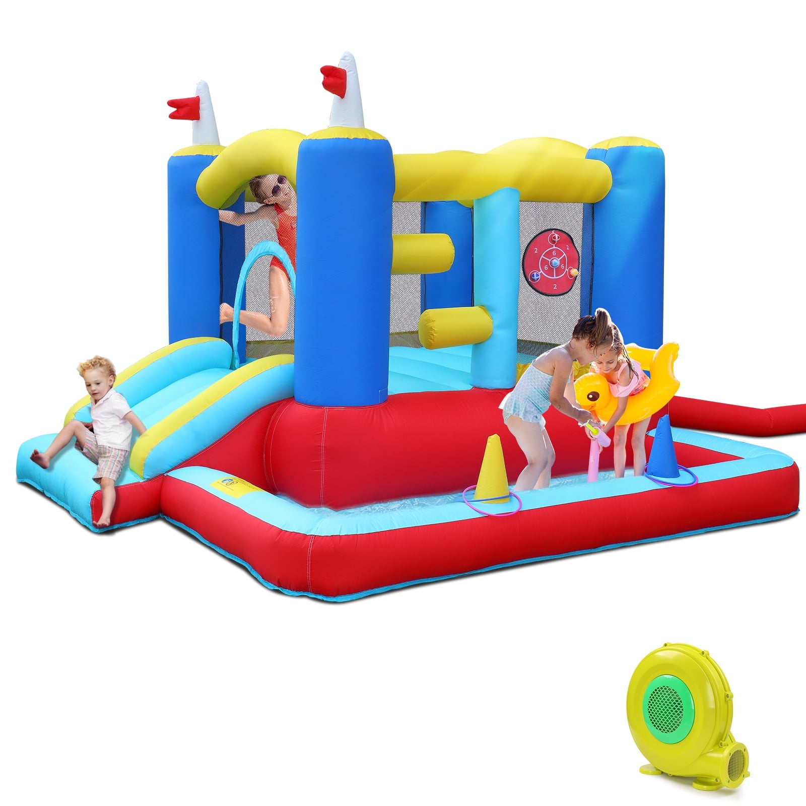 Ktaxon Inflatable Bounce House with Blower for Kids 3+, Indoor ...