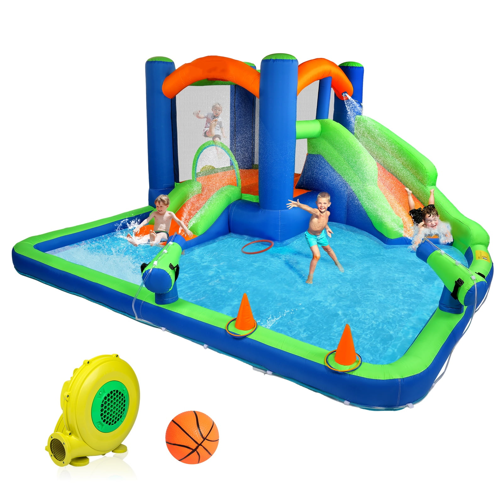Ktaxon Inflatable Bounce House with Double Slides One Long and One ...