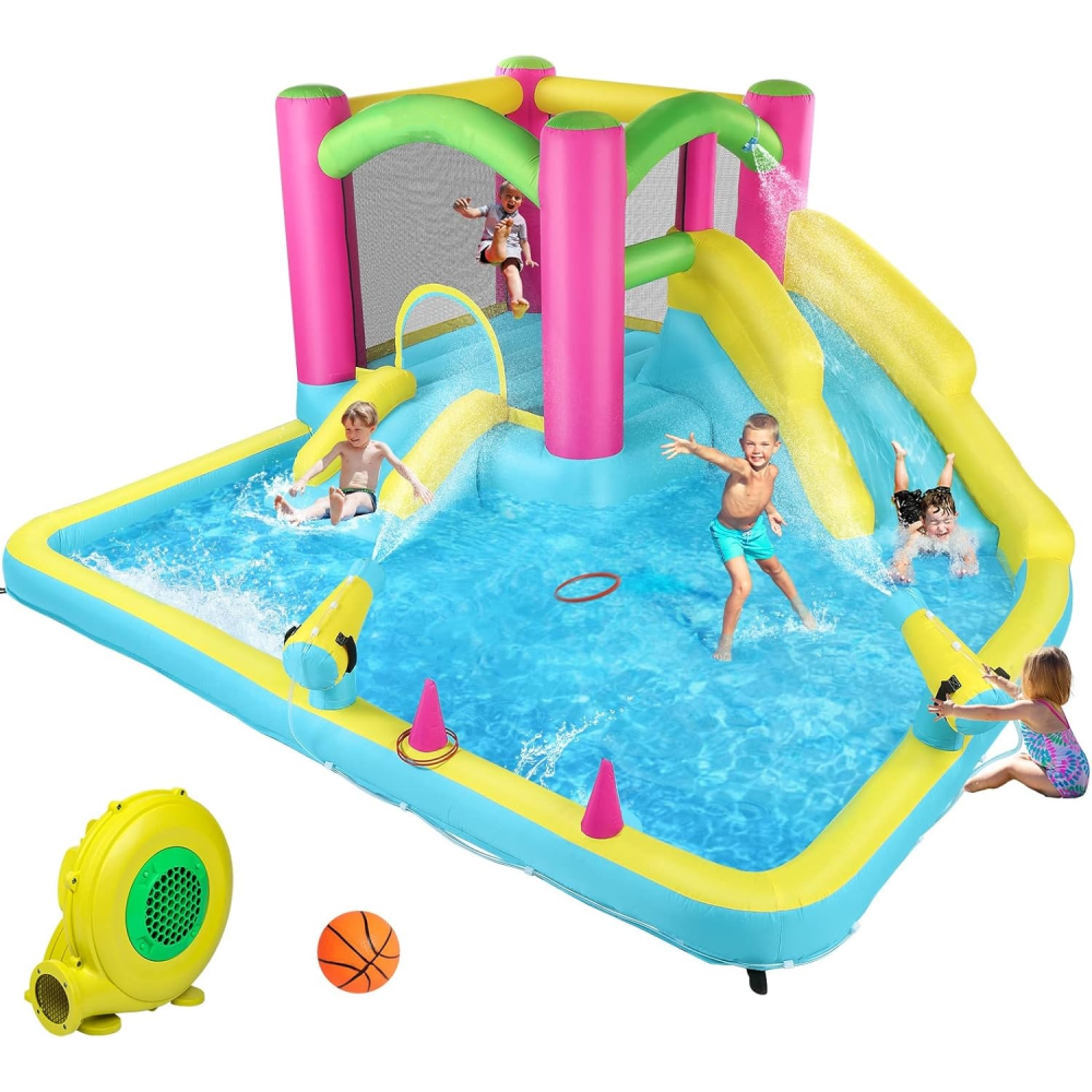 Ktaxon Inflatable Water Park Bounce House with Blower, Double Water ...