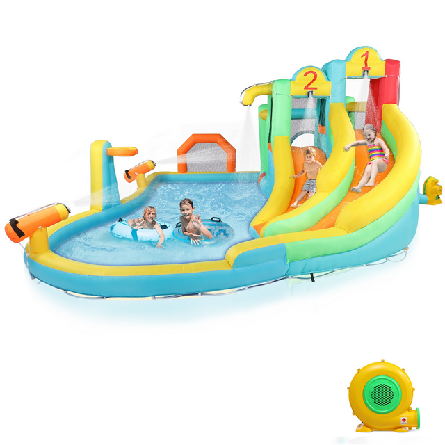 Ktaxon Kids Inflatable Water Slide Park: Bouncy Castle, Big Slide ...