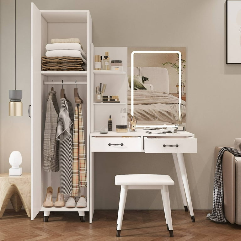 wardrobe with attached dressing table
