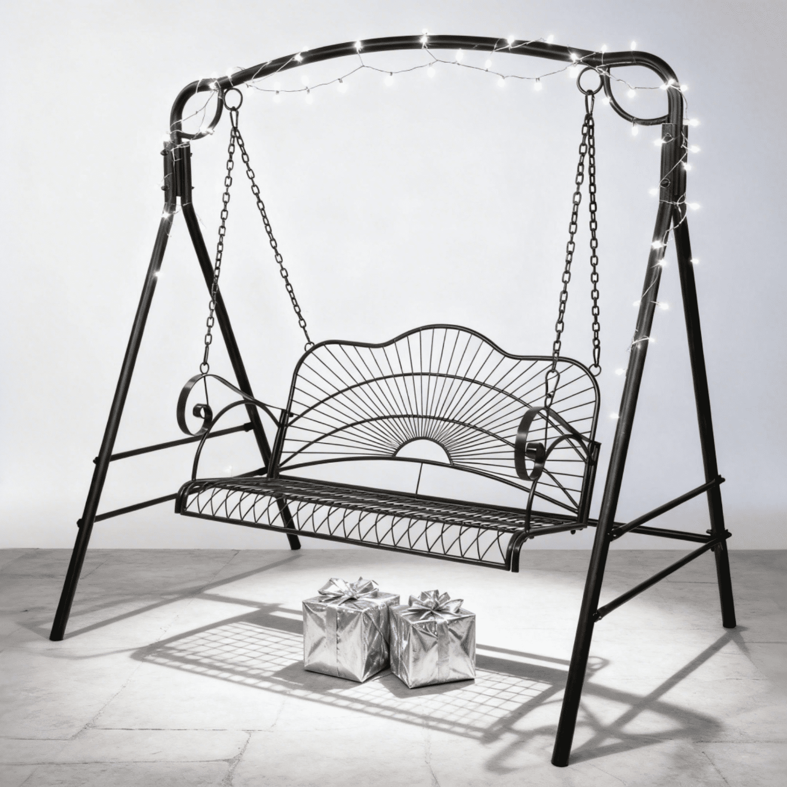 Ktaxon Metal Porch Swing Chair, 2-Person Hanging Loveseat for Yard ...