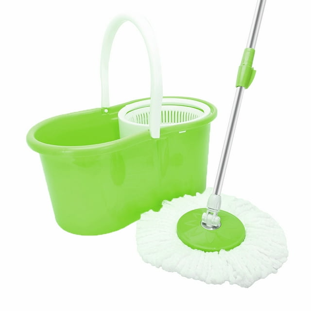 Ktaxon Spin Mop Set, Microfiber Rotate Mop with Bucket, 2 Heads, 360 ...