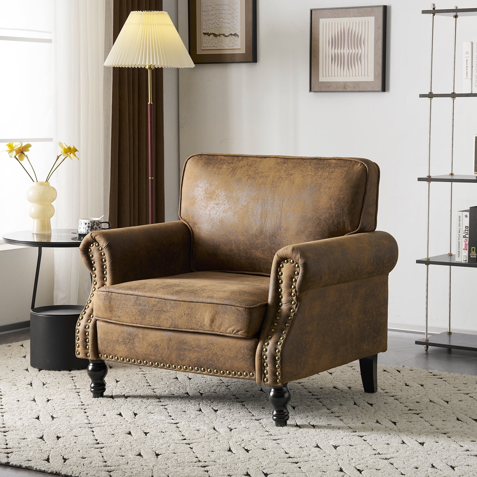 Ktaxon Modern Single Sofa Chair Bronzing Cloth Upholstered Accent Arm ...