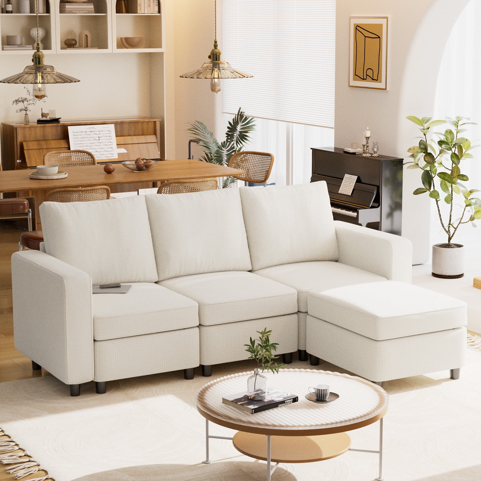 Ktaxon Modular Sofa L Shaped Sectional Couch with Reversible Chaise ...