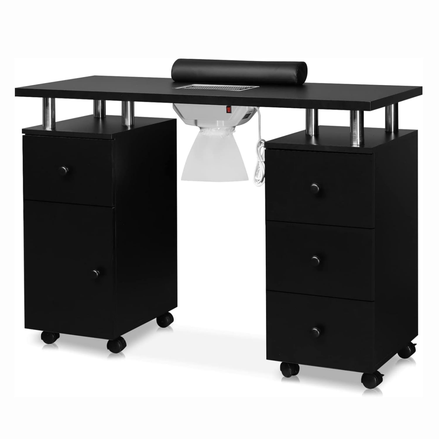 Ktaxon Nail Table Salon Station for Nail Tech with Wrist Cushion, Black ...