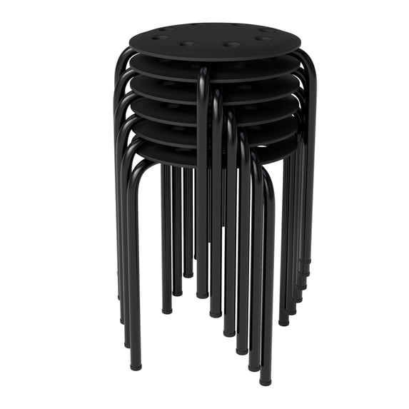 Ktaxon Nesting Plastic Stools, 6-Pack Stackable Chairs, 17.7" Round ...