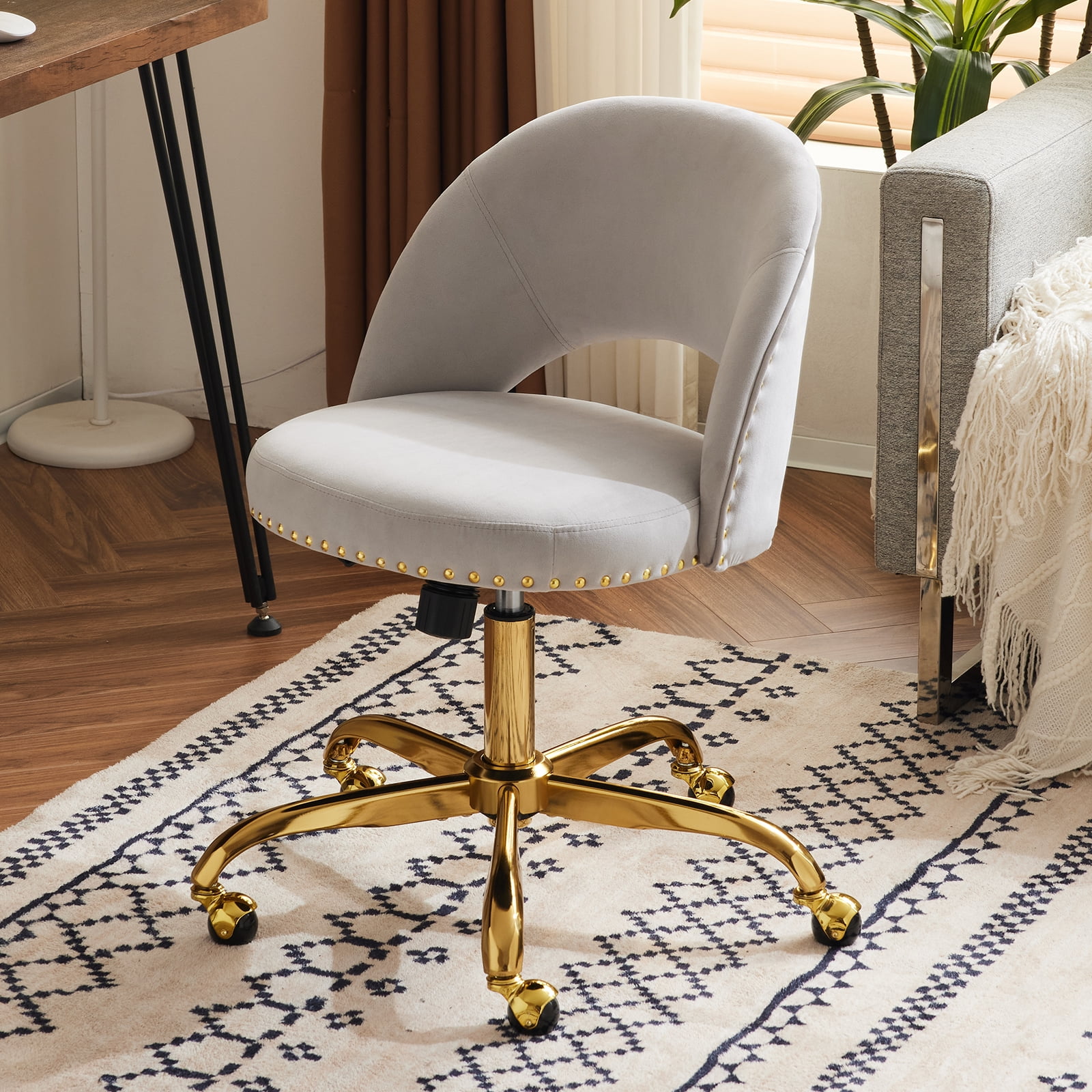 Ktaxon Office Desk Chair Adjustable Flannel Computer Task Chair Small ...