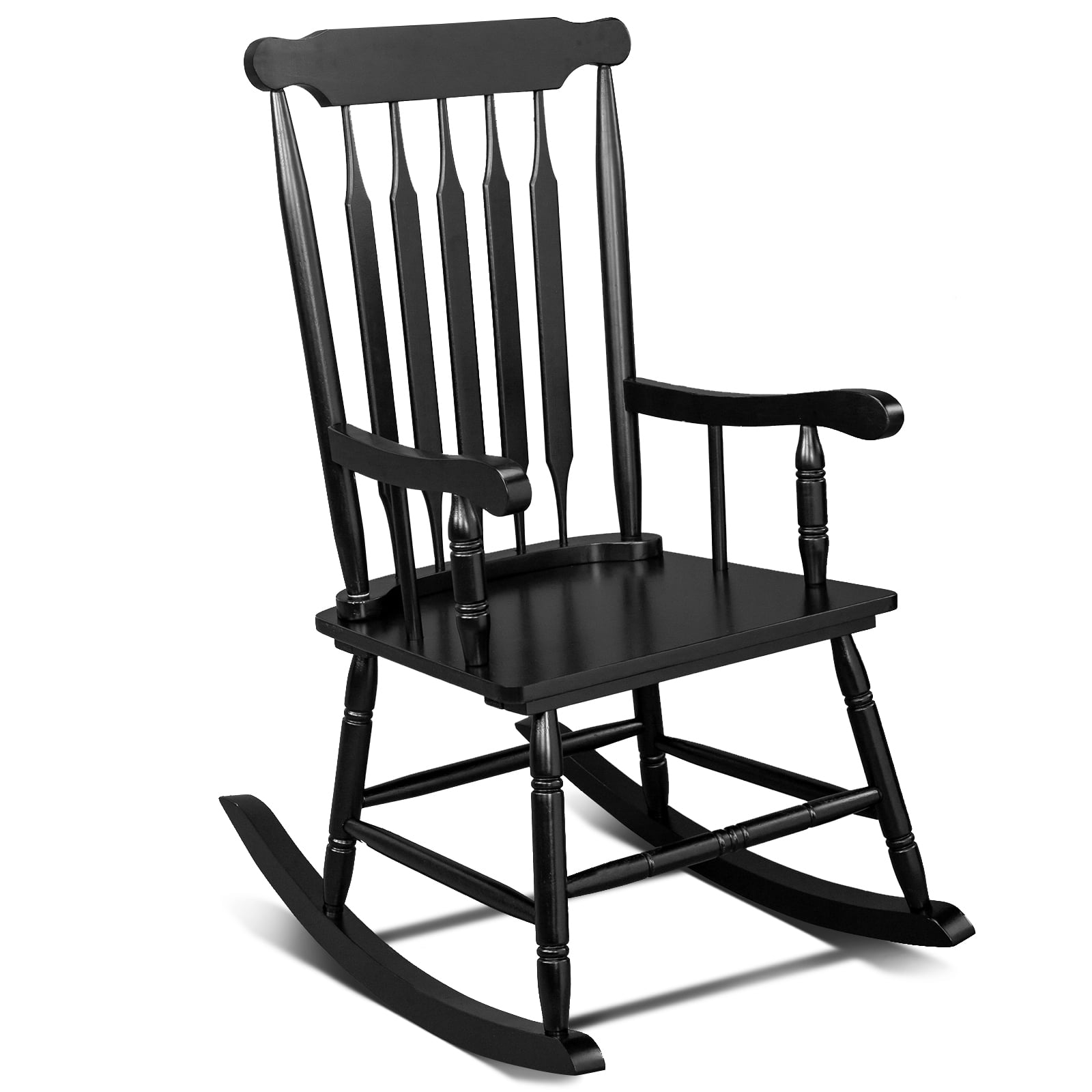 Ktaxon Outdoor Wood Porch Chair, Windsor Traditional Solid Wood Rocking ...