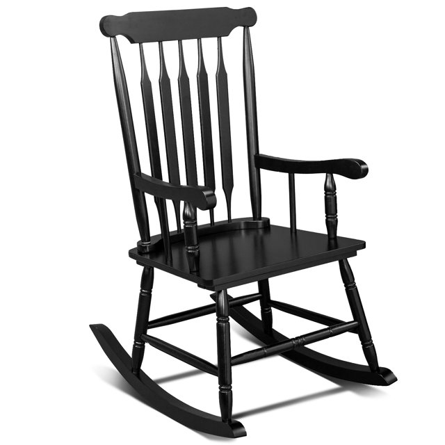 Ktaxon Outdoor Wood Porch Chair, Windsor Traditional Solid Wood Rocking ...
