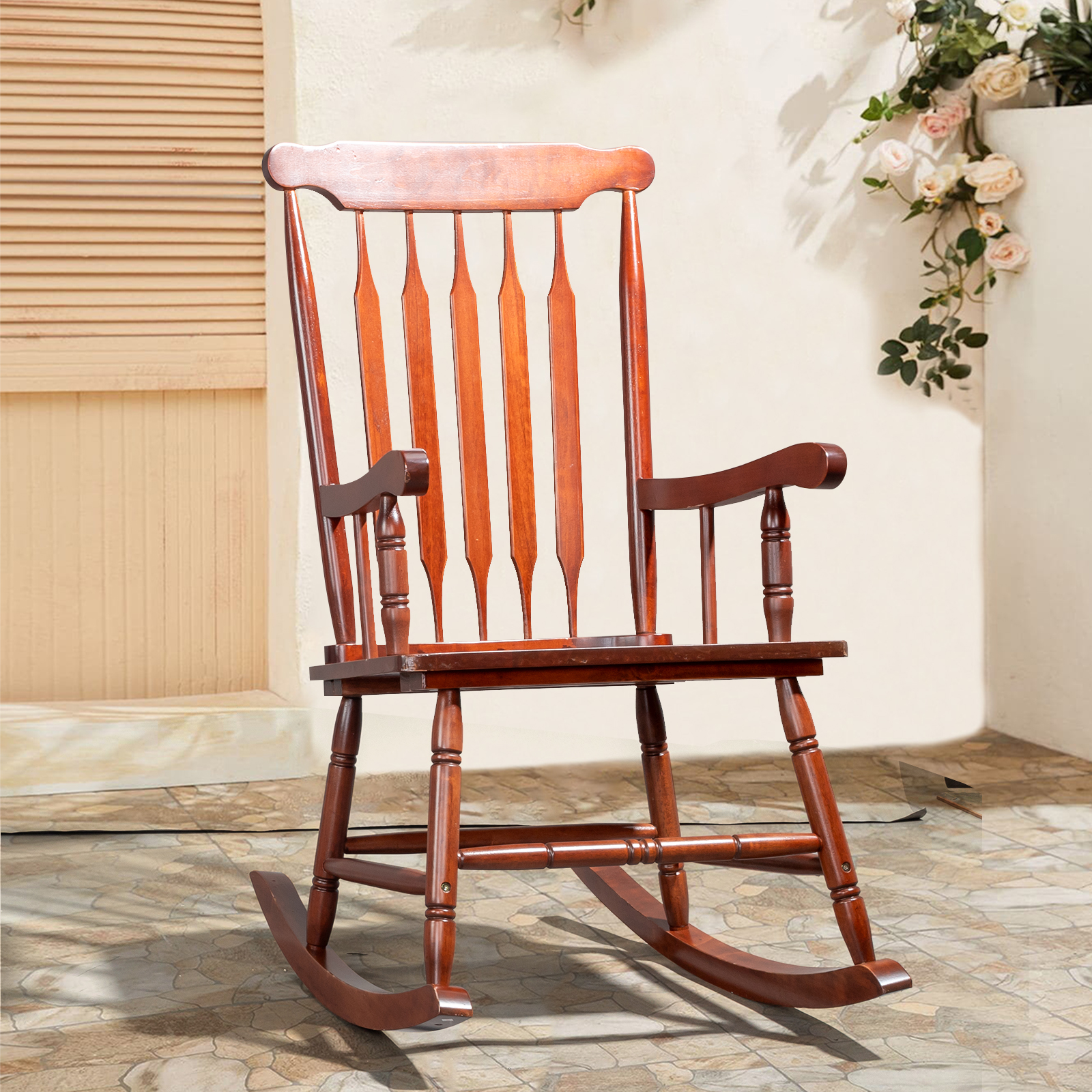Shine Company Maine Porch Rocker - Oak - Walmart.com