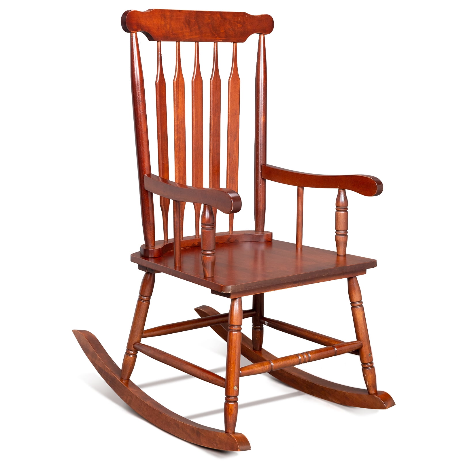 Ktaxon Outdoor Wood Porch Chair, Windsor Traditional Solid Wood Rocking ...