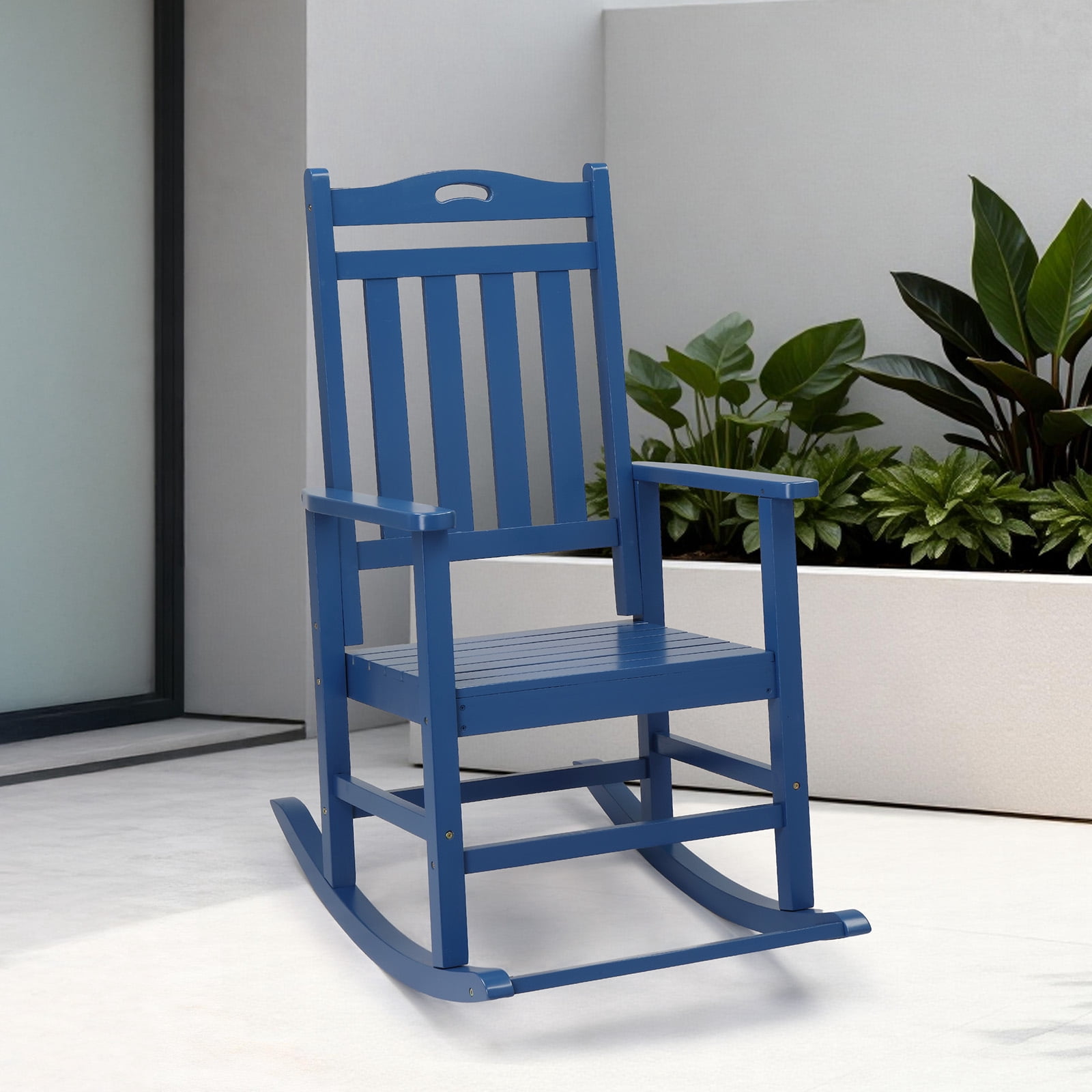 Ktaxon Outdoor Wood Rocking Chair with Footboard for Patio Garden ...
