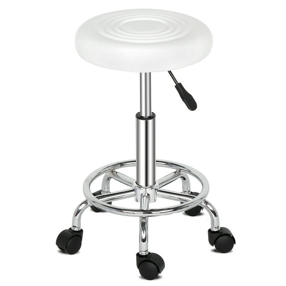 Ktaxon PU Leather Swivel Office Salon Stool with Wheels, Adjustable ...