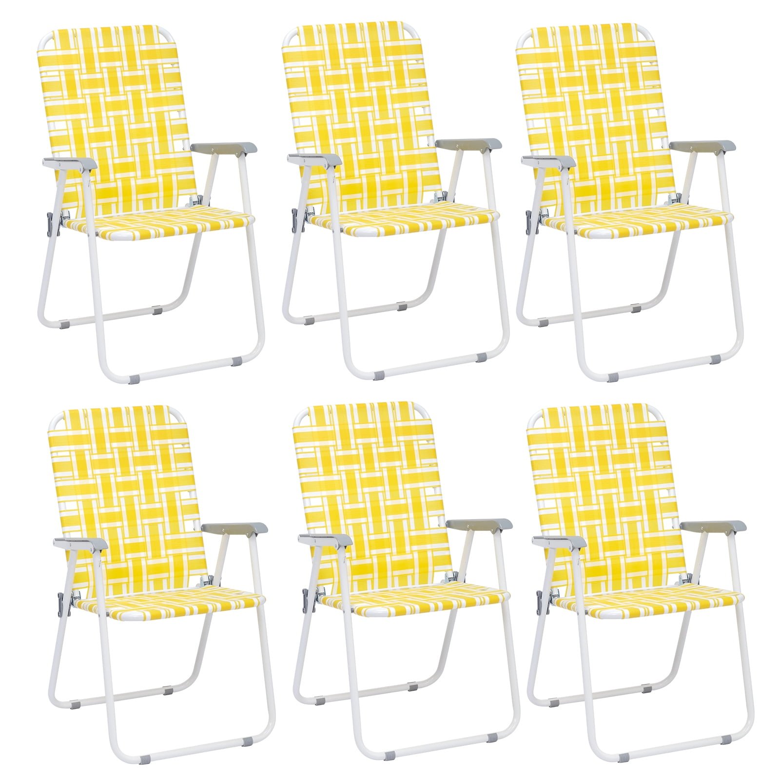 Ktaxon Patio Folding Chair Set 6 Pack Outdoor Beach Chair Camping Chair ...