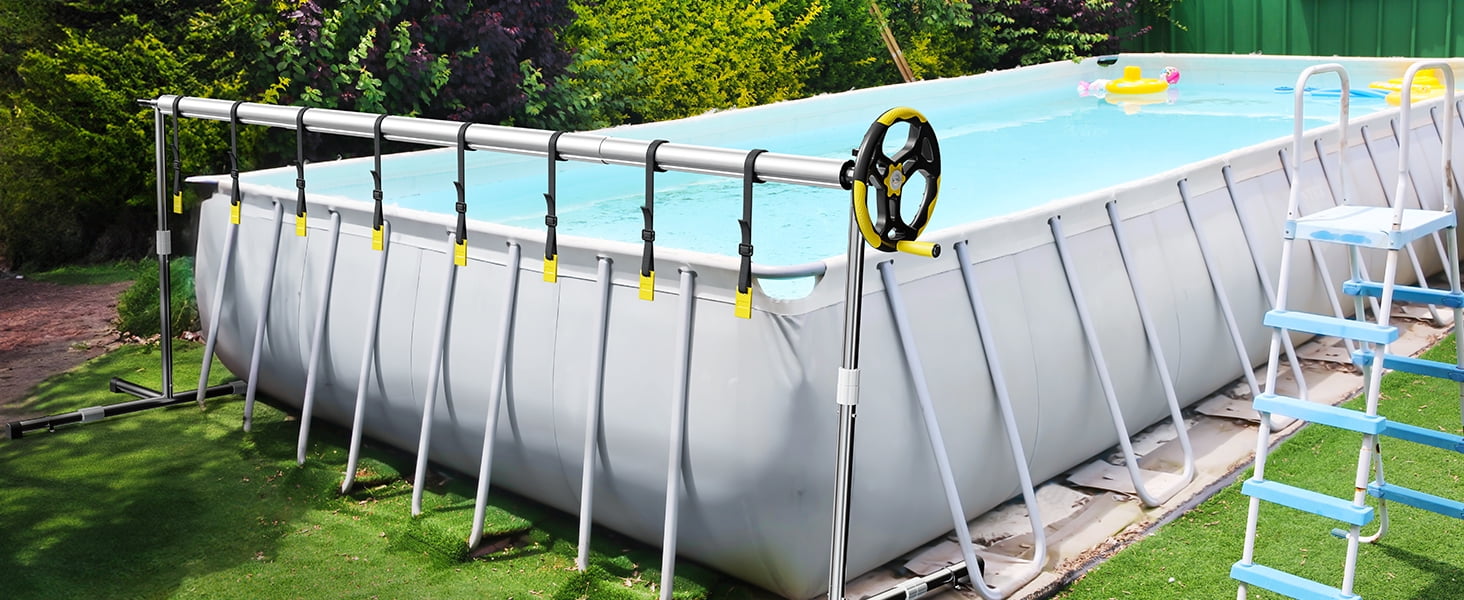 Ktaxon Pool Cover Reel Set, 16ft Solar Cover Aluminum Roller for ...