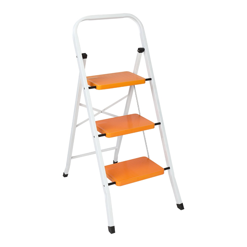 Ktaxon Portable 3 Step Ladder, Foldable, Safety for Adults & Elderly ...