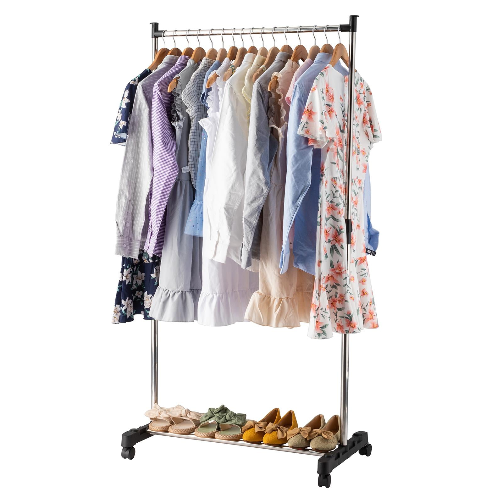 Ktaxon Movable Free Standing Garment Rack with Wheels, Adjustable ...