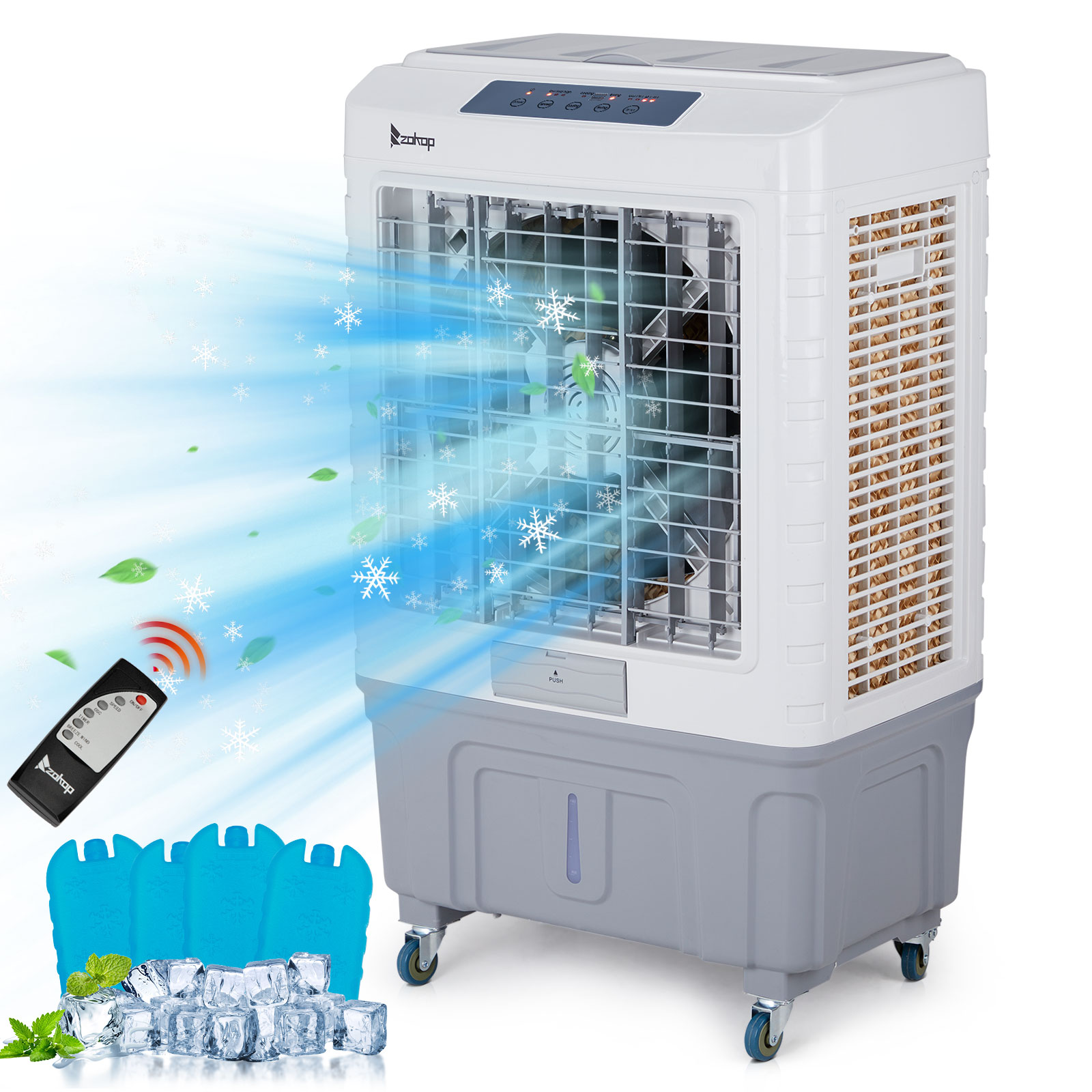 Ktaxon Portable Air Cooler, 2600CFM Evaporative Swamp Cooler with 10 ...