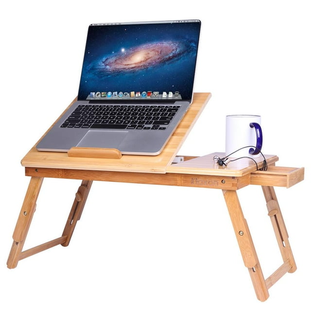 Ktaxon Portable Bamboo Laptop Desk Serving Bed Tray with Drawer ...