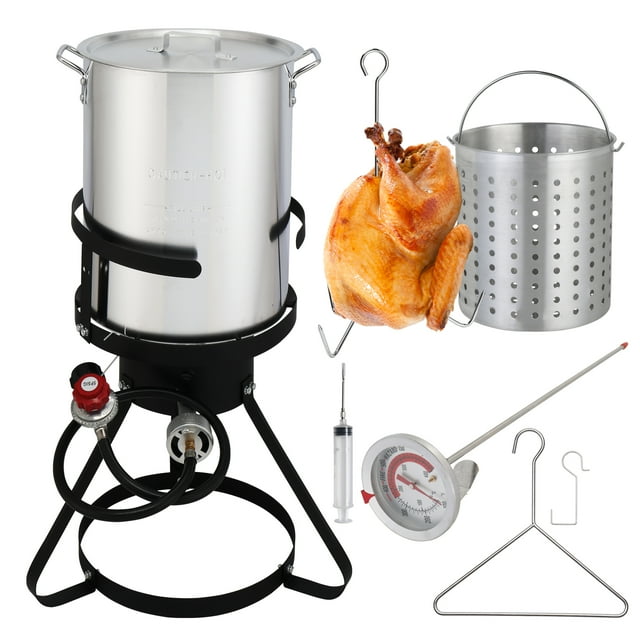 Ktaxon Propane Outdoor Fryer Aluminum Frying/Boiling Turkey Fryer Pot ...