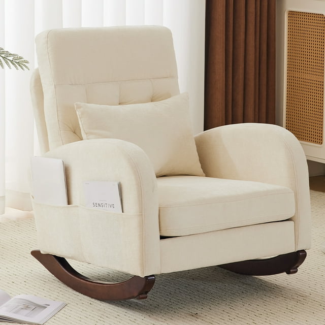 Ktaxon Rocking Accent Chair Glider Reading Chair Comfy Chenille ...