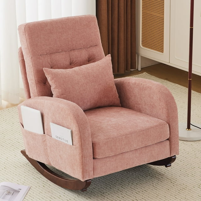 Ktaxon Rocking Accent Chair Glider Reading Chair Comfy Chenille ...