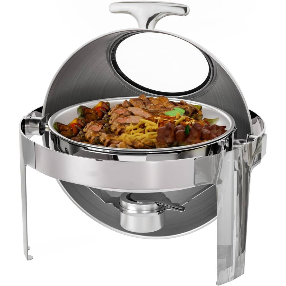 Ktaxon 6 Quart Stainless Steel Party Serve Kit, Round Chafing Dish ...