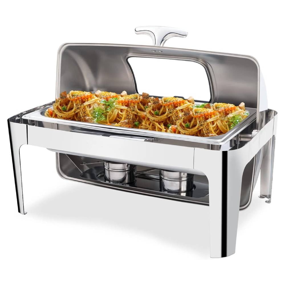 Ktaxon Roll Top Chafing Dish for Buffet, 9 Quart Stainless Steel Buffet ...