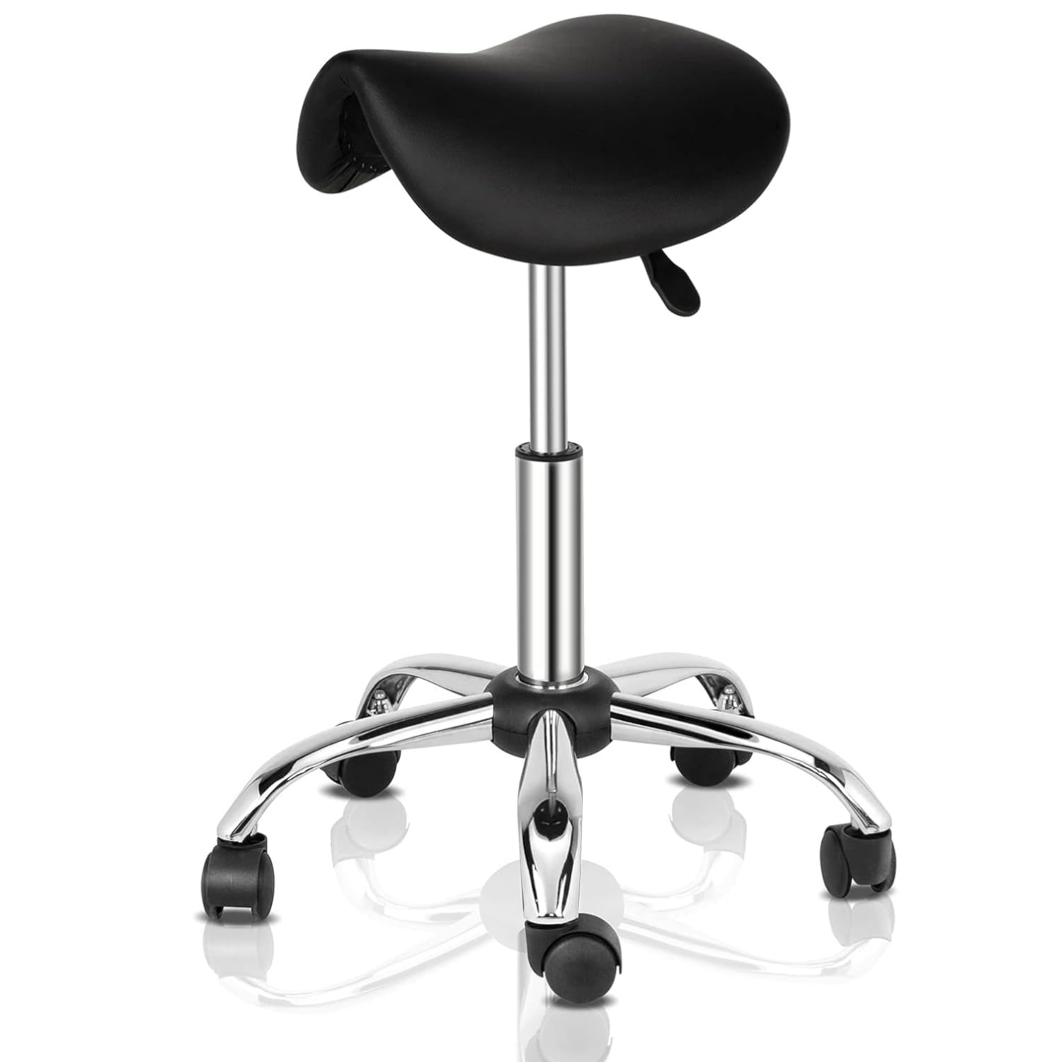 Ktaxon Saddle Salon Stool Chair, Hydraulic Stool with Swivel Wheels ...