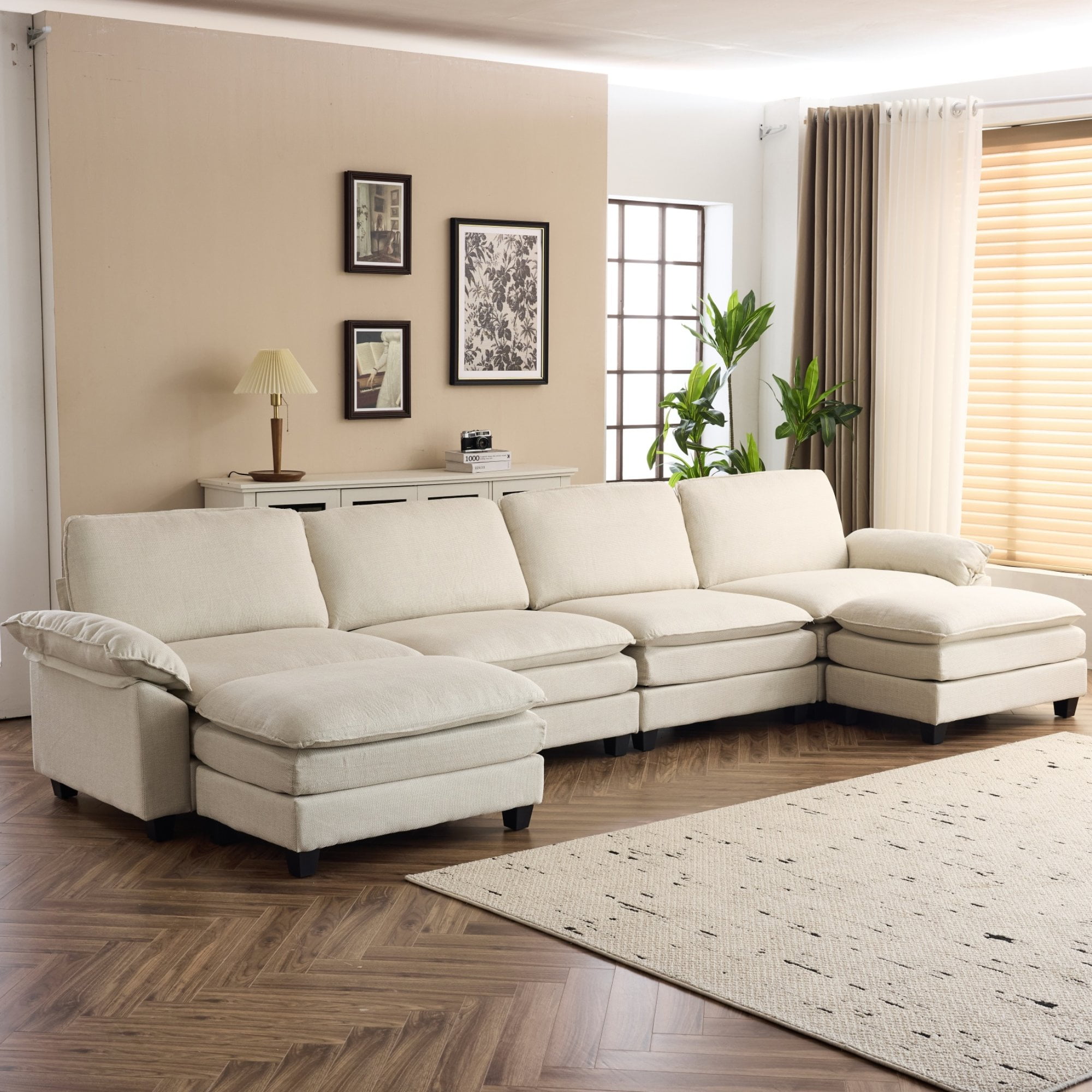 Ktaxon Sectional Convertible Sofa U Shaped Modular Cloud Couch with ...