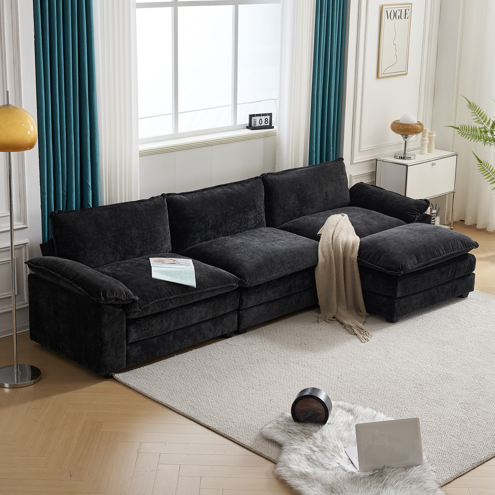 Ktaxon Sectional Sofa L Shaped Couch with Chaise Living Room Sleeper ...