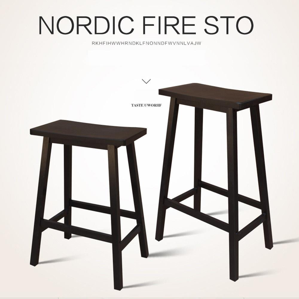 Ktaxon Set of 2 Saddle Seat Kitchen Dining Room Bar Stools Black ...