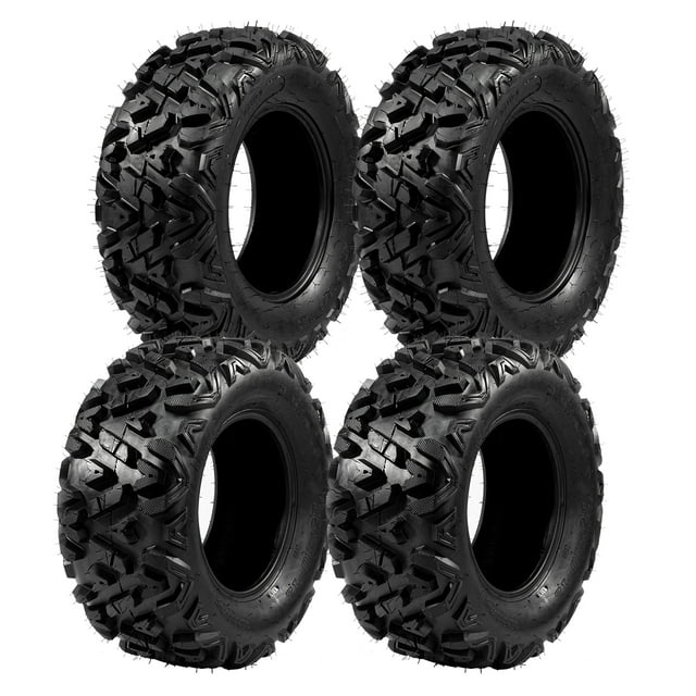 Ktaxon Set of 4 6PR All Terrain ATV UTV Tires, 25x8-12 Front & 25x10-12 ...