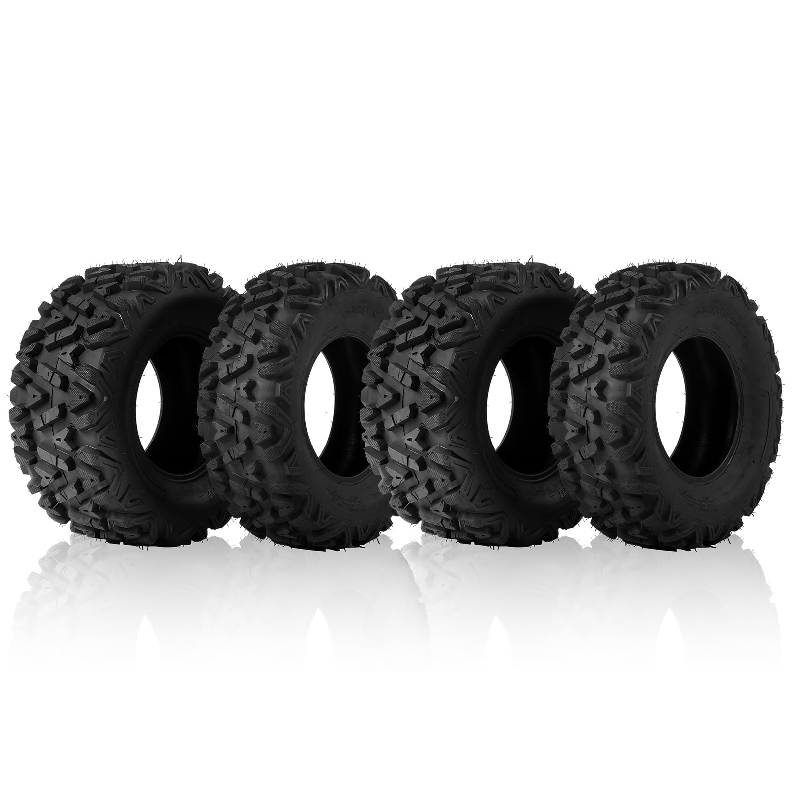 Ktaxon 4-Pack 6PR All Terrain ATV UTV Tires, 27x9-12 Front & 27x11-12 ...