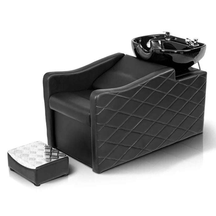 Ktaxon Shampoo Chair with Black Shampoo Bowl Set, Modern Salon Hair ...