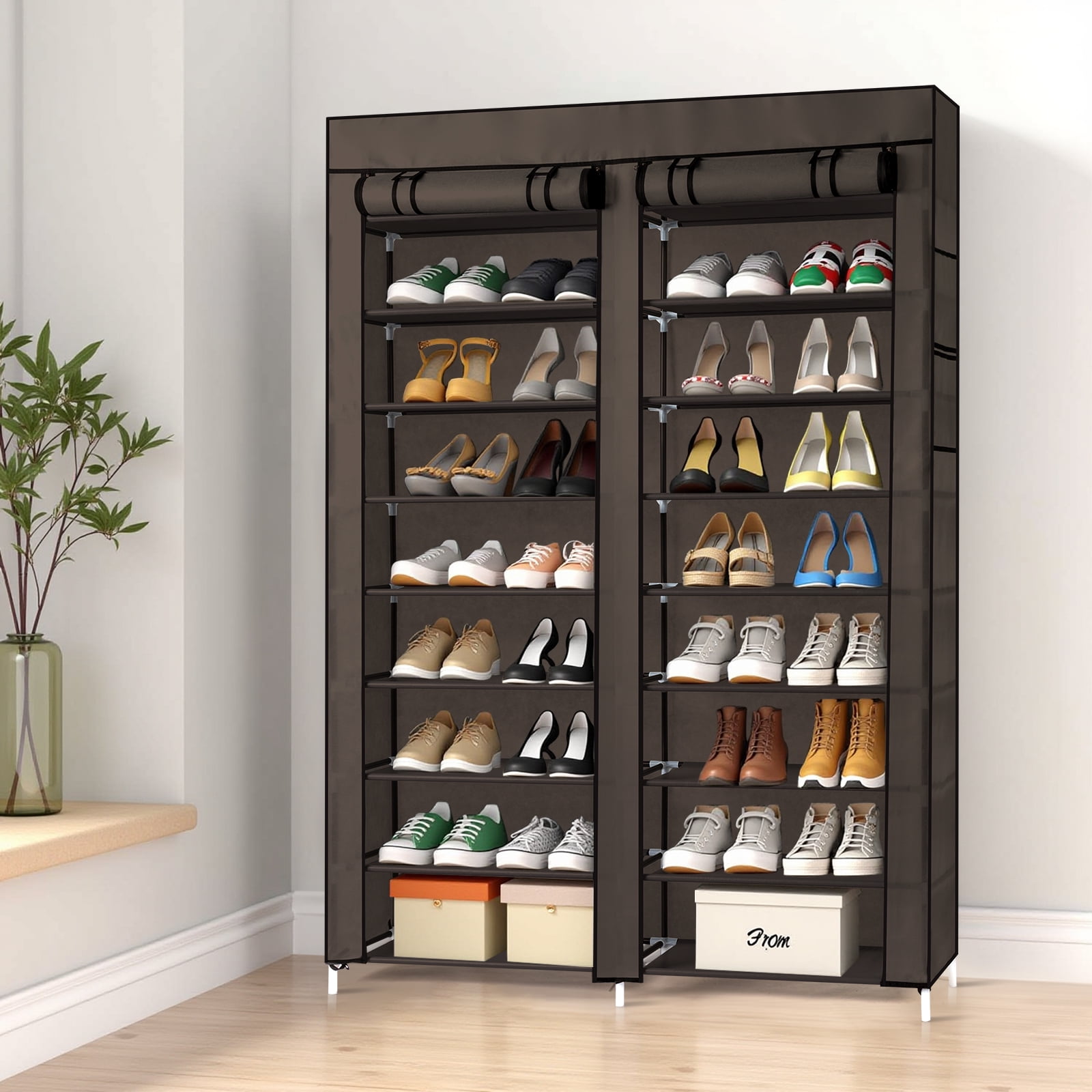 Ktaxon Shoe Rack Storage Organizer, 10 Tiers Double Row Portable ...