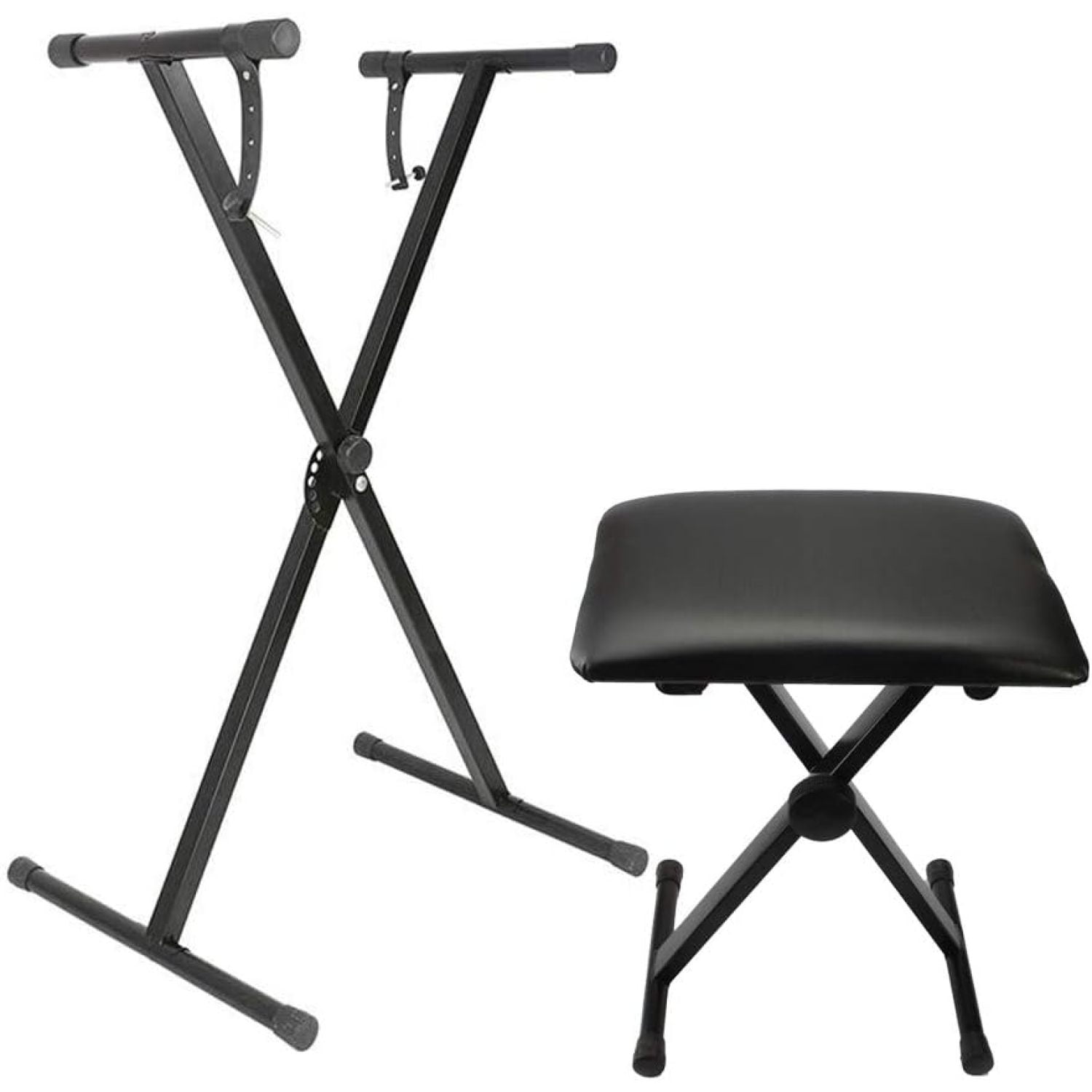 Ktaxon Single X Keyboard Stand and Bench Set, Adjustable Height Digital ...