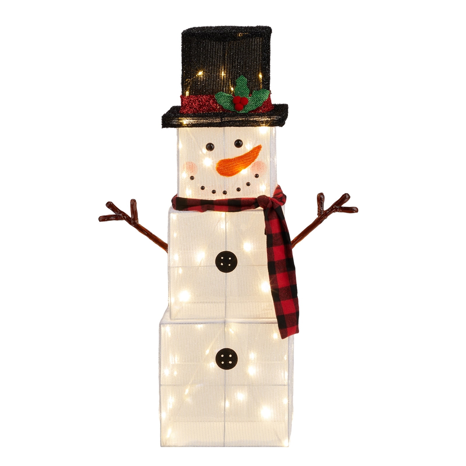 Ktaxon Snowman Christmas Lighted Square Snowman Outdoor Decoration for Holiday Lawn Garden Party ...