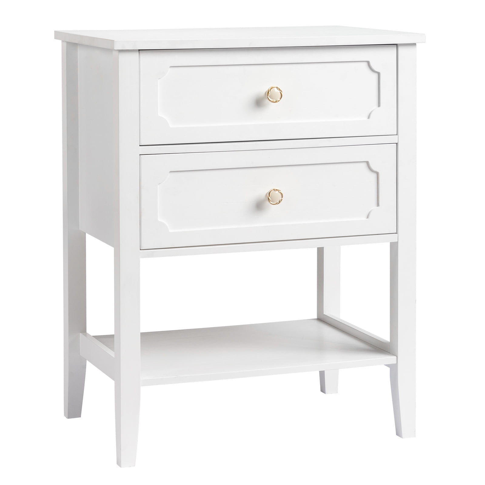 Ktaxon Solid Wood Nightstand, Side Table Night Table, White - Walmart.com