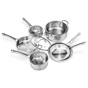 Cooks Standard Stainless Steel Cookware Set, 10-Piece, Full Clad ...