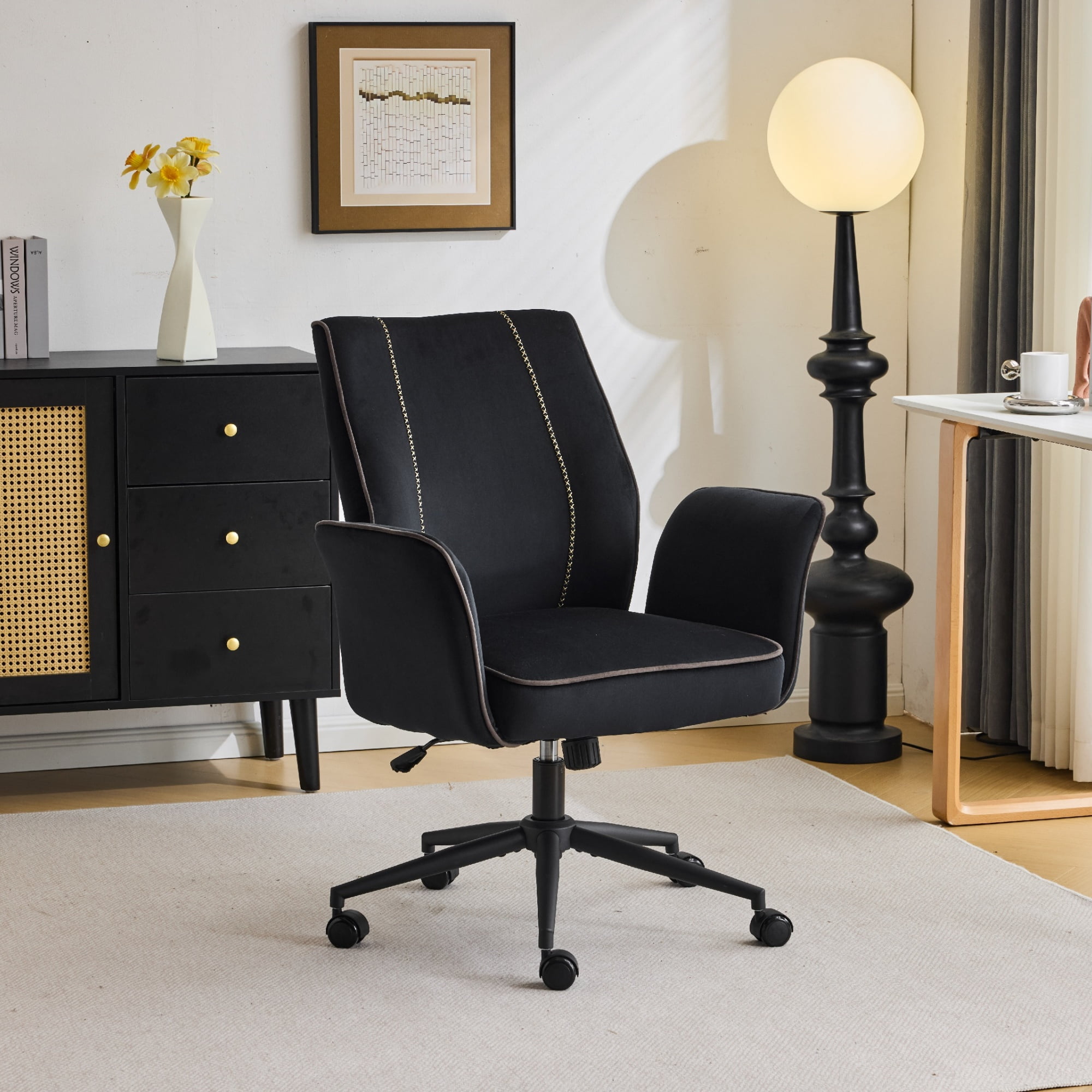 Ktaxon Stylish Velvet Ergonomic Office Chair - High Back Swivel Desk ...