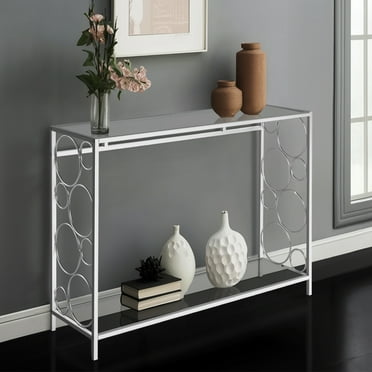 Ktaxon 39.4in Console Table with 3-Tier Shelves, Gold Tempered Glass ...