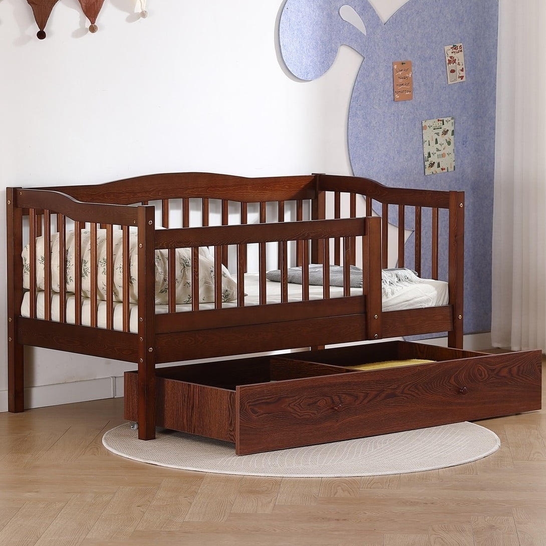 Ktaxon Toddler Daybed with Storage Drawers, Wood Kids Platform Bed ...