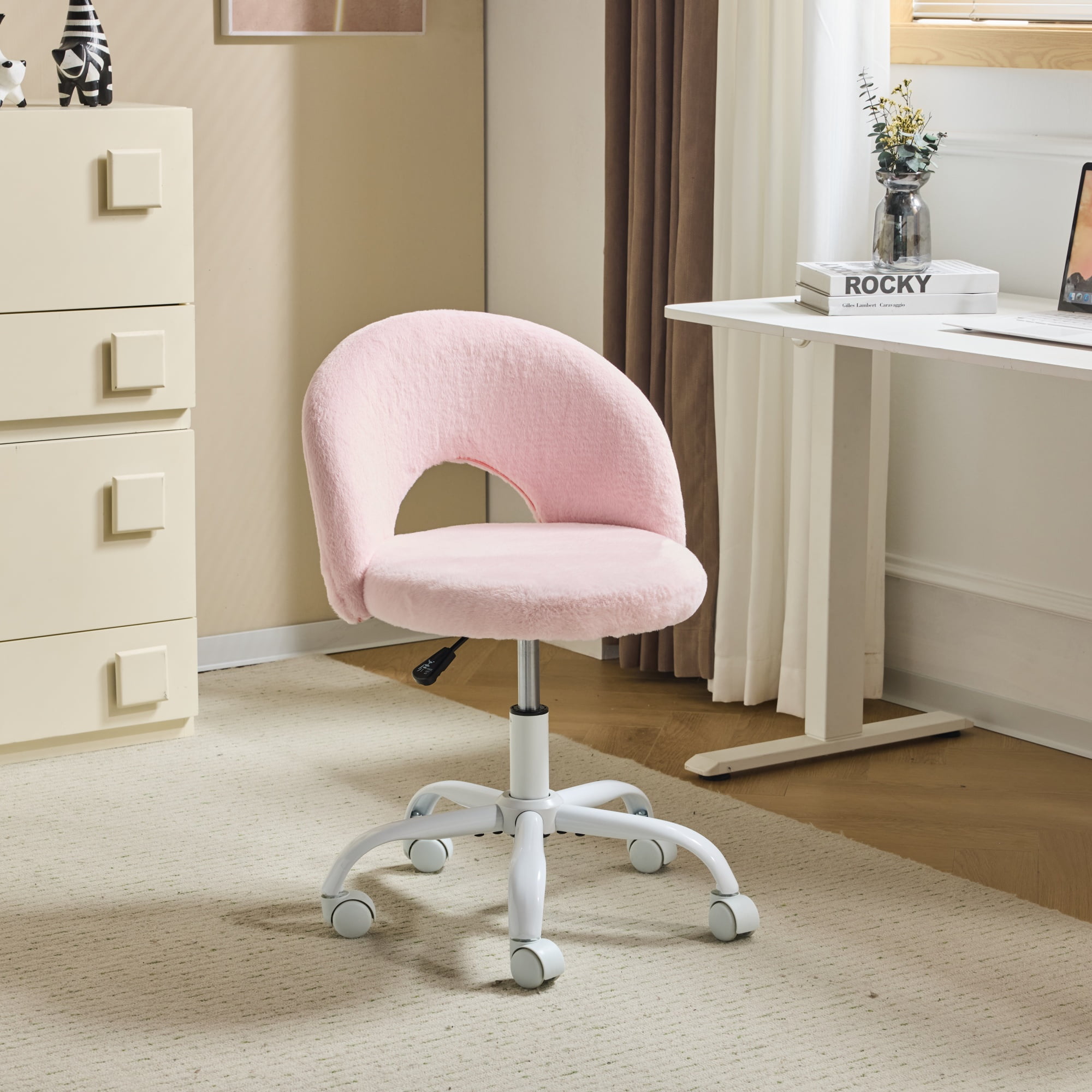 Ktaxon Vanity Makeup Chair Comfy Cute Accent Chair Small Swivel Task ...