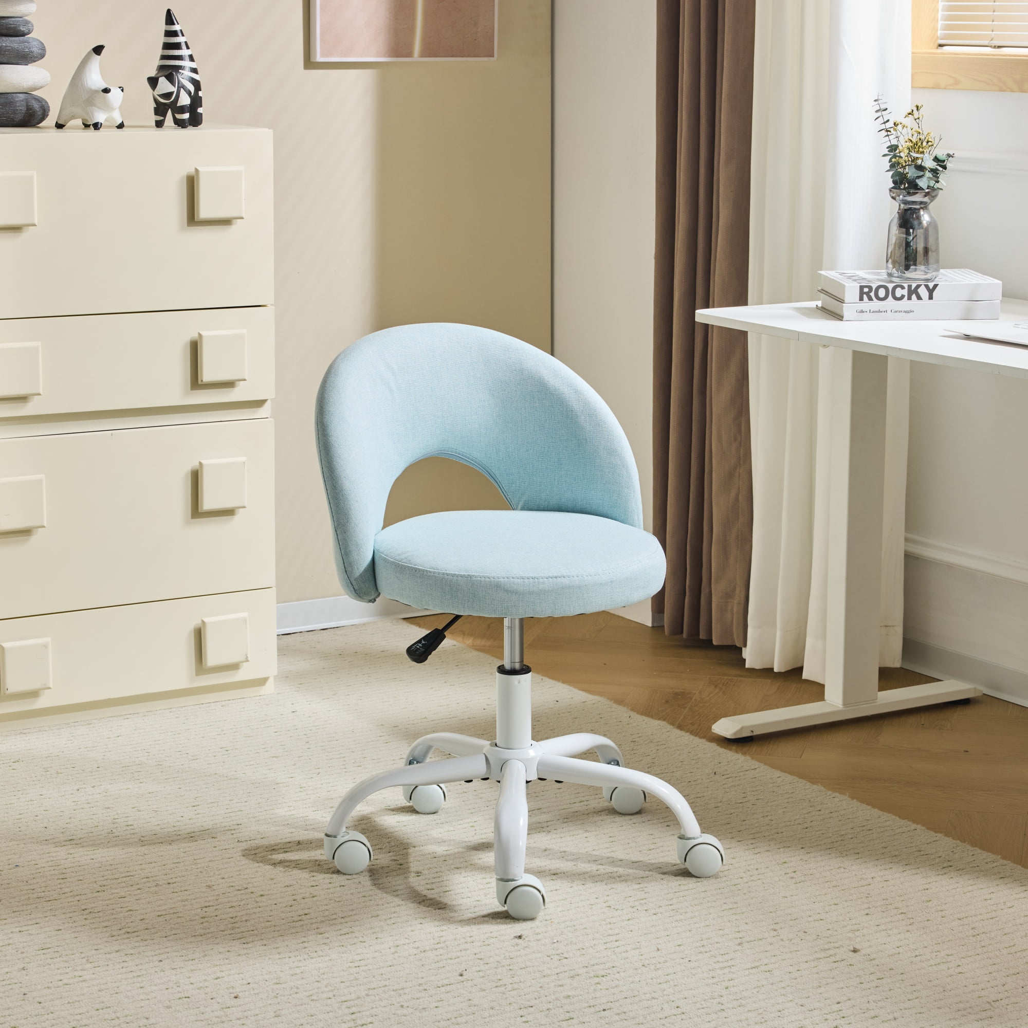 Ktaxon Vanity Makeup Chair Comfy Cute Accent Chair Small Swivel Task ...